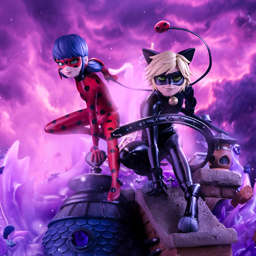 Iron Studios Miraculous 10Th Anniversary - Lady Bug And Cat Noir Art ...